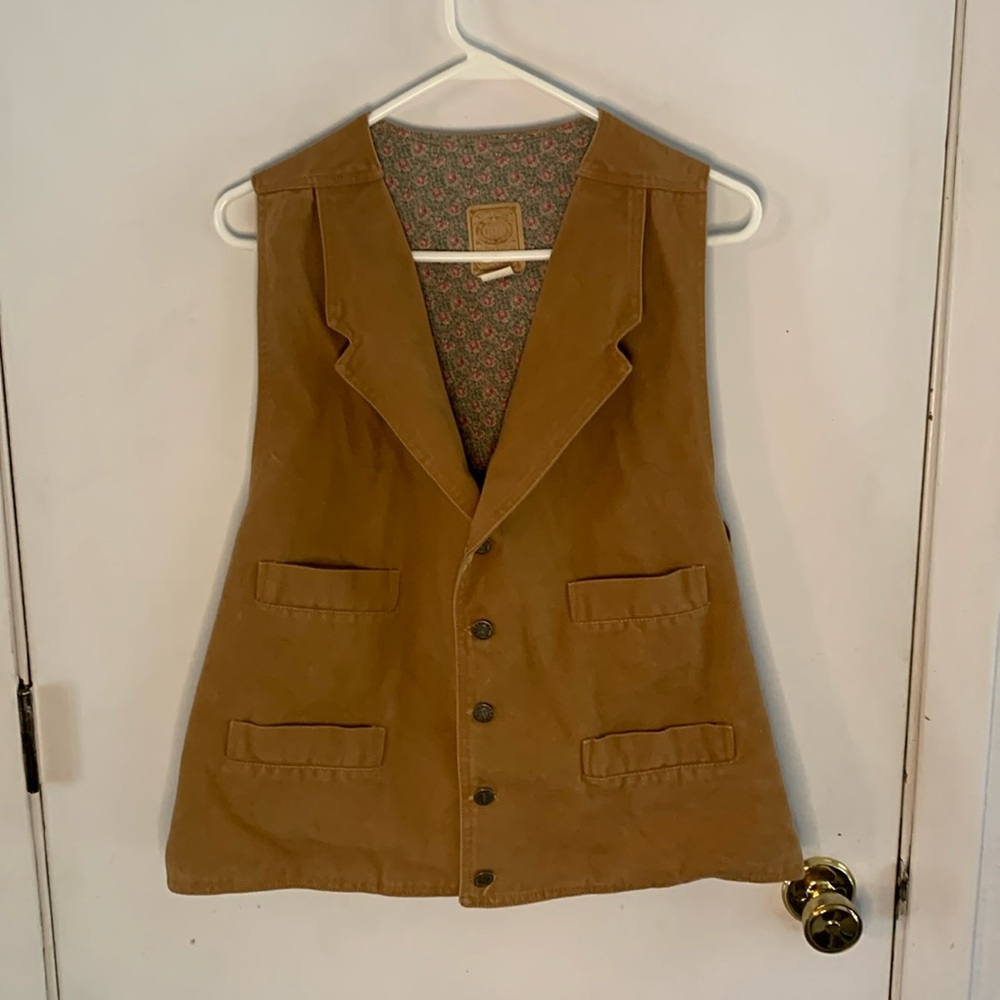 Wah Maker Tan Canvas Twill Old West Frontier Vest Wit… - Gem